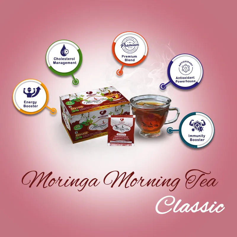 Moringa Morning Tea Classic - moringa leaf tea bags-Nutrozana