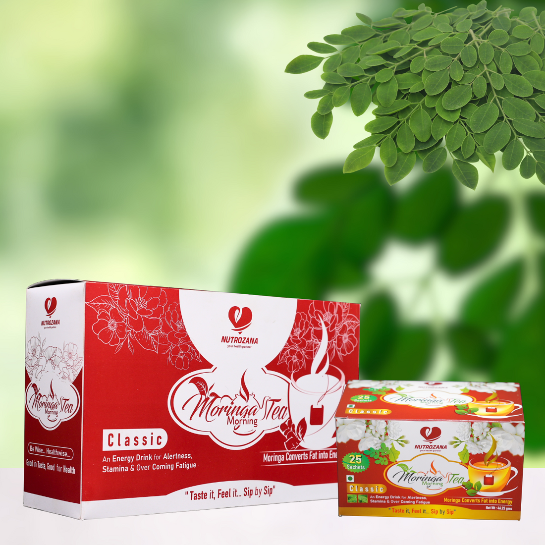 Moringa Morning Tea Classic - moringa leaf tea bags-Nutrozana